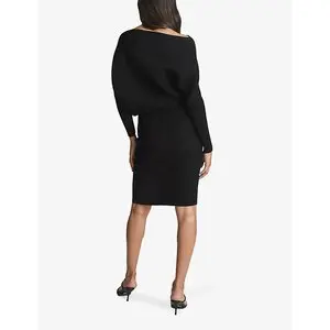 REISS Lara Stretch-knit Midi Dress - Black