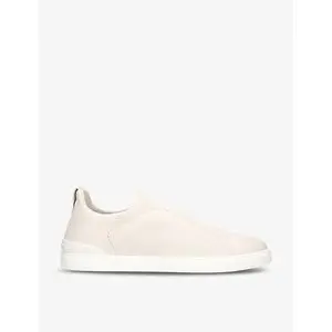 Zegna X3 Stitch Secondskin Leather Low-top Trainers - White