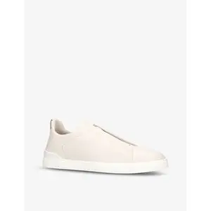 Zegna X3 Stitch Secondskin Leather Low-top Trainers - White