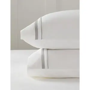 THE WHITE COMPANY Cavendish Classic Cotton Pillowcase - White/mink