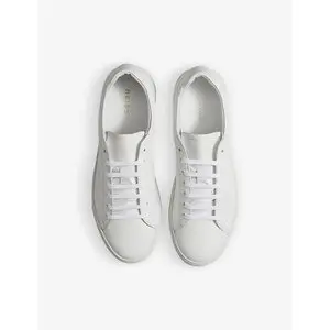 REISS Finley Leather Low-top Trainers - White