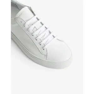 REISS Finley Leather Low-top Trainers - White