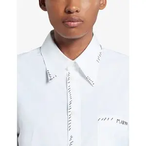 Marni Brand-print Patch-pocket Cotton Shirt