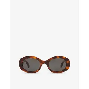 Celine Tortoiseshell Oval Sunglasses - Brown