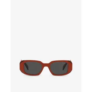 Prada PR 17WS Rectangular-Frame Sunglasses Orange