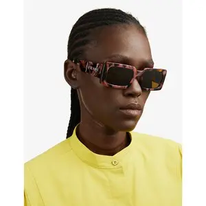 Prada Pr A07s Pillow-frame Sunglasses - Purple
