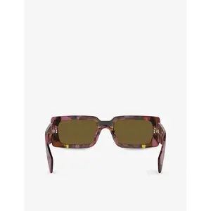Prada Pr A07s Pillow-frame Sunglasses - Purple