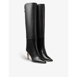 JIMMY CHOO Alizze Pointed-toe Leather Knee-high Boots