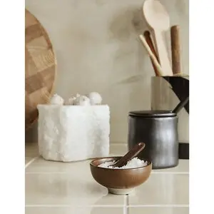 FERM LIVING Flow Porcelain Jar With Spoon 8cm