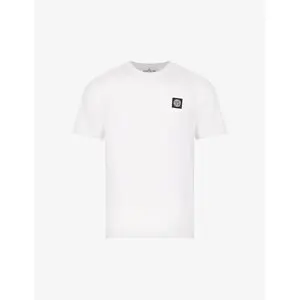 Stone Island Logo-patch Regular-fit Cotton-jersey T-shirt - White