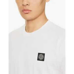 Stone Island Logo-patch Regular-fit Cotton-jersey T-shirt - White