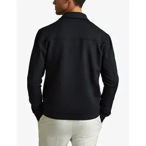 REISS Medina Double-knit Stretch-jersey Jacket - Navy Blue