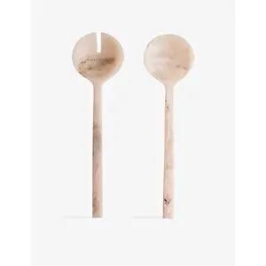 SOHO HOME Henrietta Resin Salad Servers Set Of 2 - White