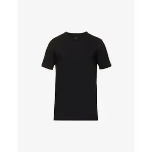 Falke Regular-fit Crewneck Stretch-cotton T-shirt - Black