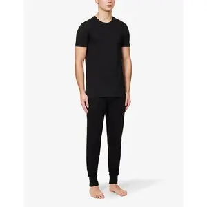 Falke Regular-fit Crewneck Stretch-cotton T-shirt - Black