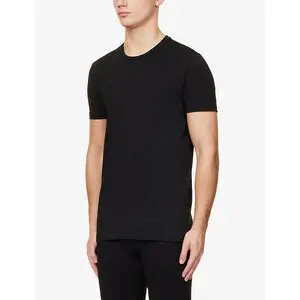 Falke Regular-fit Crewneck Stretch-cotton T-shirt - Black