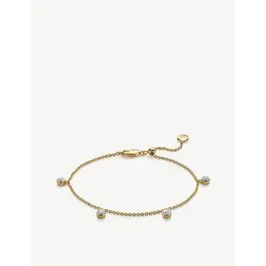 Monica Vinader Fiji Tiny 18ct -plated Vermeil And Diamond Bracelet - Gold