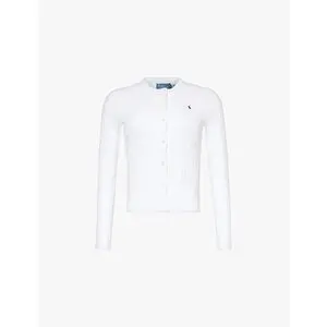Polo Ralph Lauren Logo-embroidered Cable-knit Cardigan - White