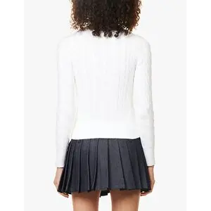 Polo Ralph Lauren Logo-embroidered Cable-knit Cardigan - White