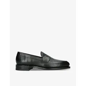 LOAKE Imperial Grained-leather Loafers - Black