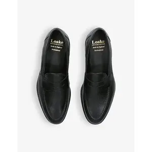 LOAKE Imperial Grained-leather Loafers - Black