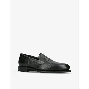 LOAKE Imperial Grained-leather Loafers - Black