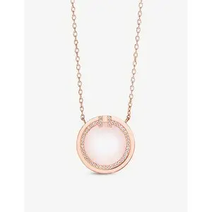 Tiffany & Co. T Circle Pendant Necklace With Opal And Diamonds - Rose Gold