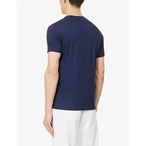 Polo Ralph Lauren Short-sleeved Logo-embroidered Custom Slim-fit Cotton-jersey T-shirt - French Navy