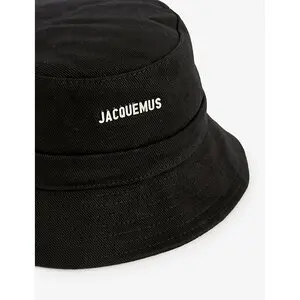 Jacquemus Le Bob Gadjo Brand-plaque Cotton Bucket Hat - Black