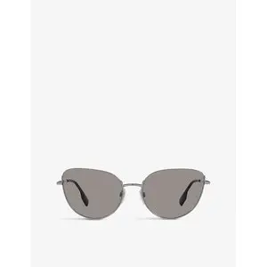 Burberry Be3144 Harper Cat-eye Sunglasses - Silver