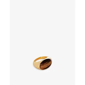 Monica Vinader 18ct Yellow-gold Vermeil Sterling-silver Tigers Eye Ring - Yellow Gold
