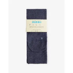 Falke Sensitive London Stretch-cotton-blend Socks - Dark Blue Mel.