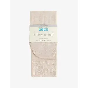 Falke Sensitive London Stretch-Cotton-Blend Socks Linen Mel.