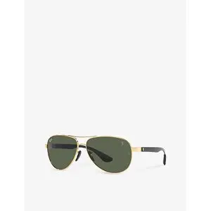 Ray-ban Rb8331m Scuderia Ferrari Metal Sunglasses - Gold