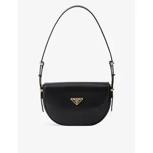 Prada Arqué Leather Shoulder Bag - Black
