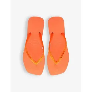 Havaianas Glitter Logo Rubber Flip-flops - Beige/orange