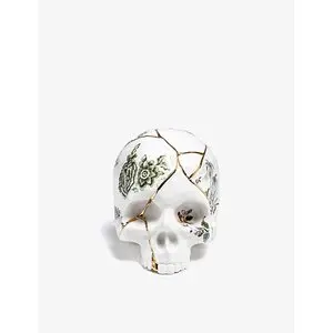 SELETTI Kintsugi Skull Porcelain Ornament 16cm - One-color