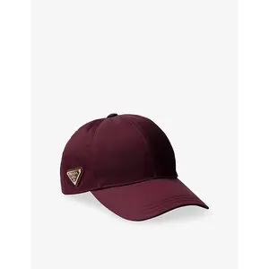 Prada Logo-plaque Nylon Baseball Cap - Burgundy