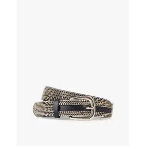 The Kooples Chain-embellished Leather Belt - Gold