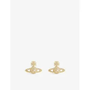 VIVIENNE WESTWOOD Bas Relief Brass And Cubic Zirconia Earrings - Gold /  Crystal