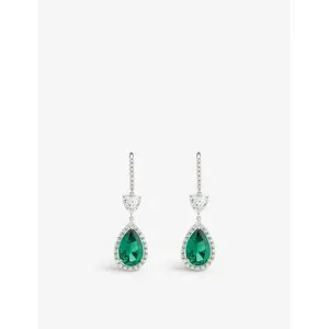 CARAT* LONDON Ren Sterling And Zirconia Drop Earrings - Silver