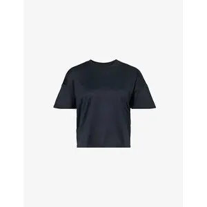 Vuori Energy Brand-patch Boxy-fit Stretch-jersey T-shirt - Black Heather