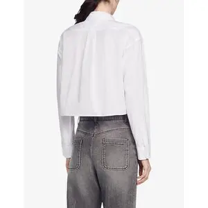 Sandro Logo-embroidered Cropped Shirt - Naturels