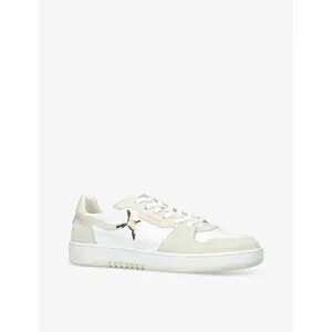 Axel Arigato Dice Lo Bird-motif Leather And Suede Low-top Trainers - White/comb