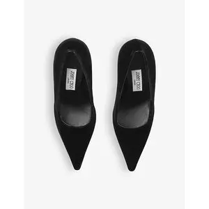 JIMMY CHOO Ixia 95 Velvet Heeled Courts