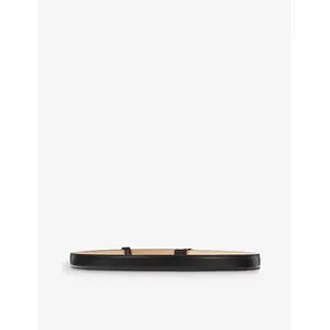 JIMMY CHOO Diamond Buckle Leather Belt - Black/gold