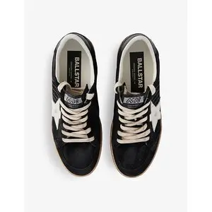 GOLDEN GOOSE Ball Star Appliqué Suede Trainers - Blk/white