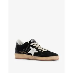 GOLDEN GOOSE Ball Star Appliqué Suede Trainers - Blk/white