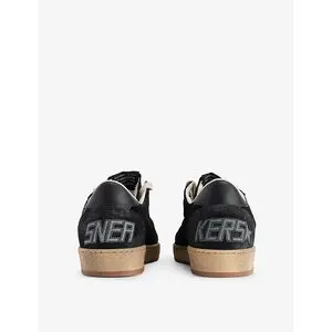 GOLDEN GOOSE Ball Star Appliqué Suede Trainers - Blk/white