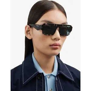 Prada Rectangle-frame Abstract Sunglasses